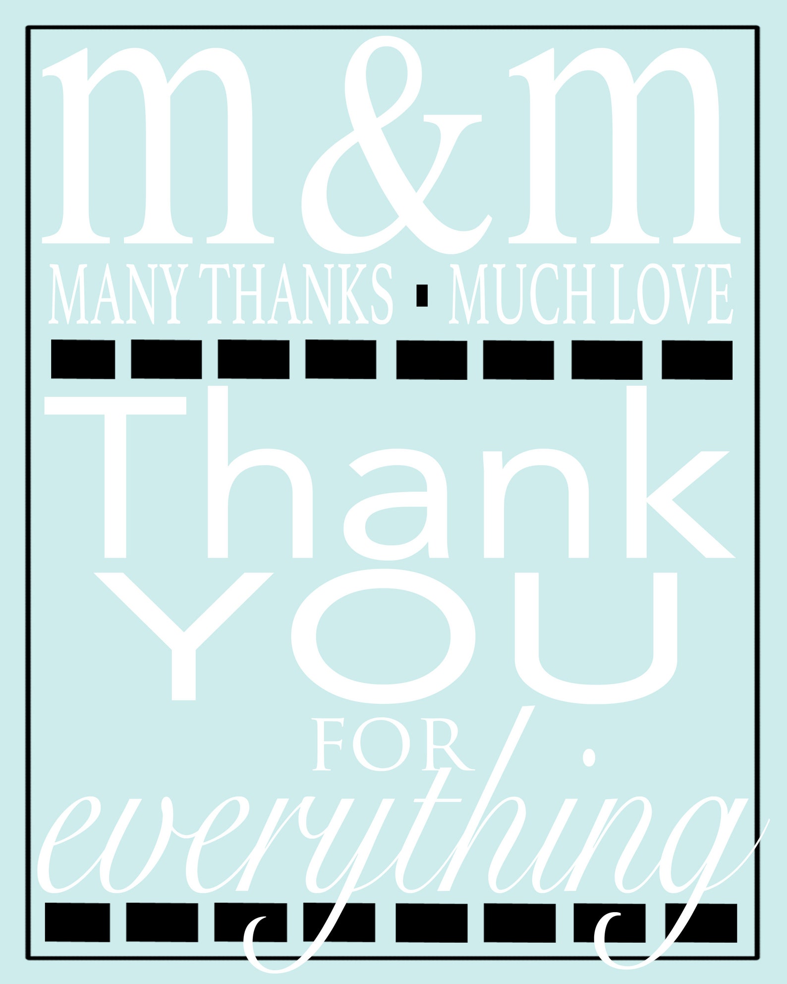 M&M "many Thanks Much Love" Thank You Card or Tag Printable - Etsy