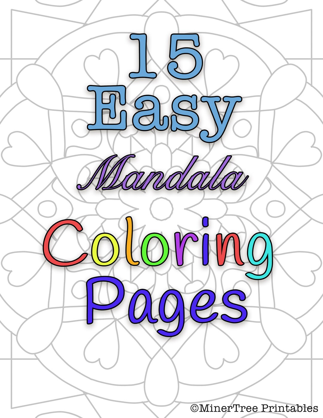 15 Easy (in Difficulty) Mandala Coloring Pages PDF Booklet, Instant ...