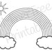 Rainbow Coloring Page With Clouds and a Sun, PDF, Instant Download ...