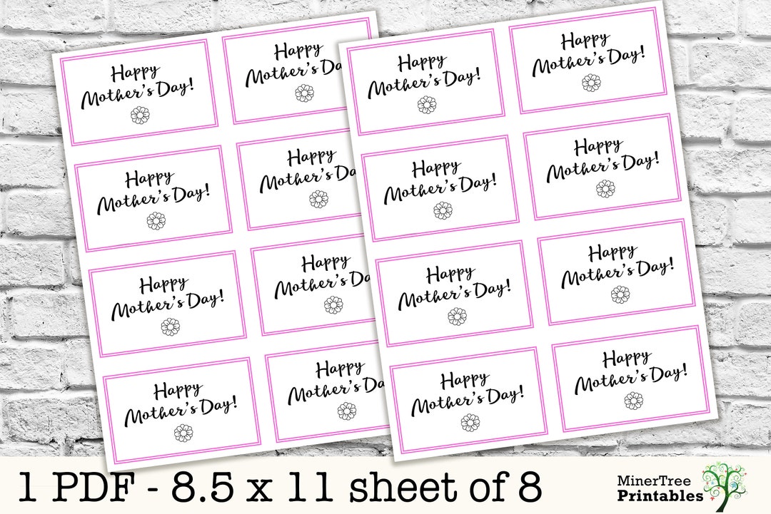Happy Mother's Day Gift Tags, Instant Download, Printables - Etsy