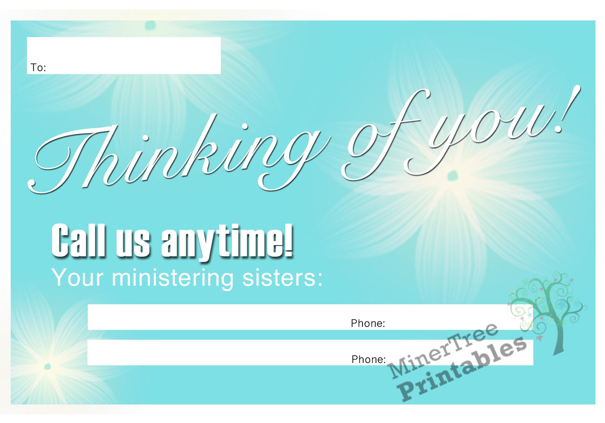 Ministering Sisters Information Cards - Etsy