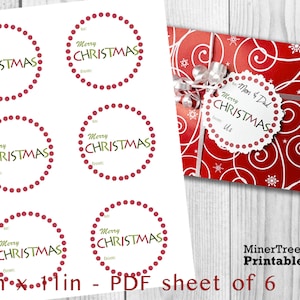 Printable Christmas Gift Tags, to From Merry Christmas, Circle Gift ...