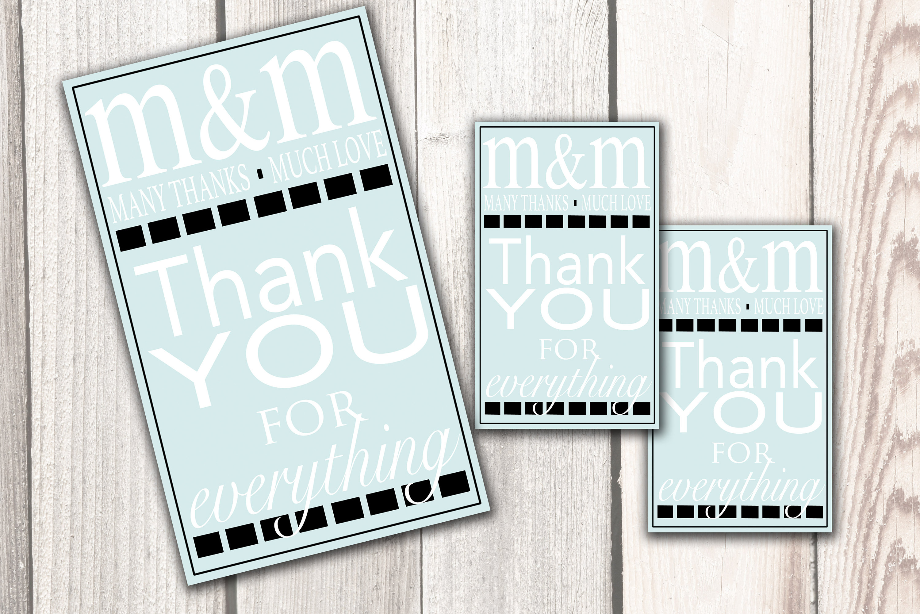 M&M Many Thanks Much Love Thank You Card or Tag - Etsy España