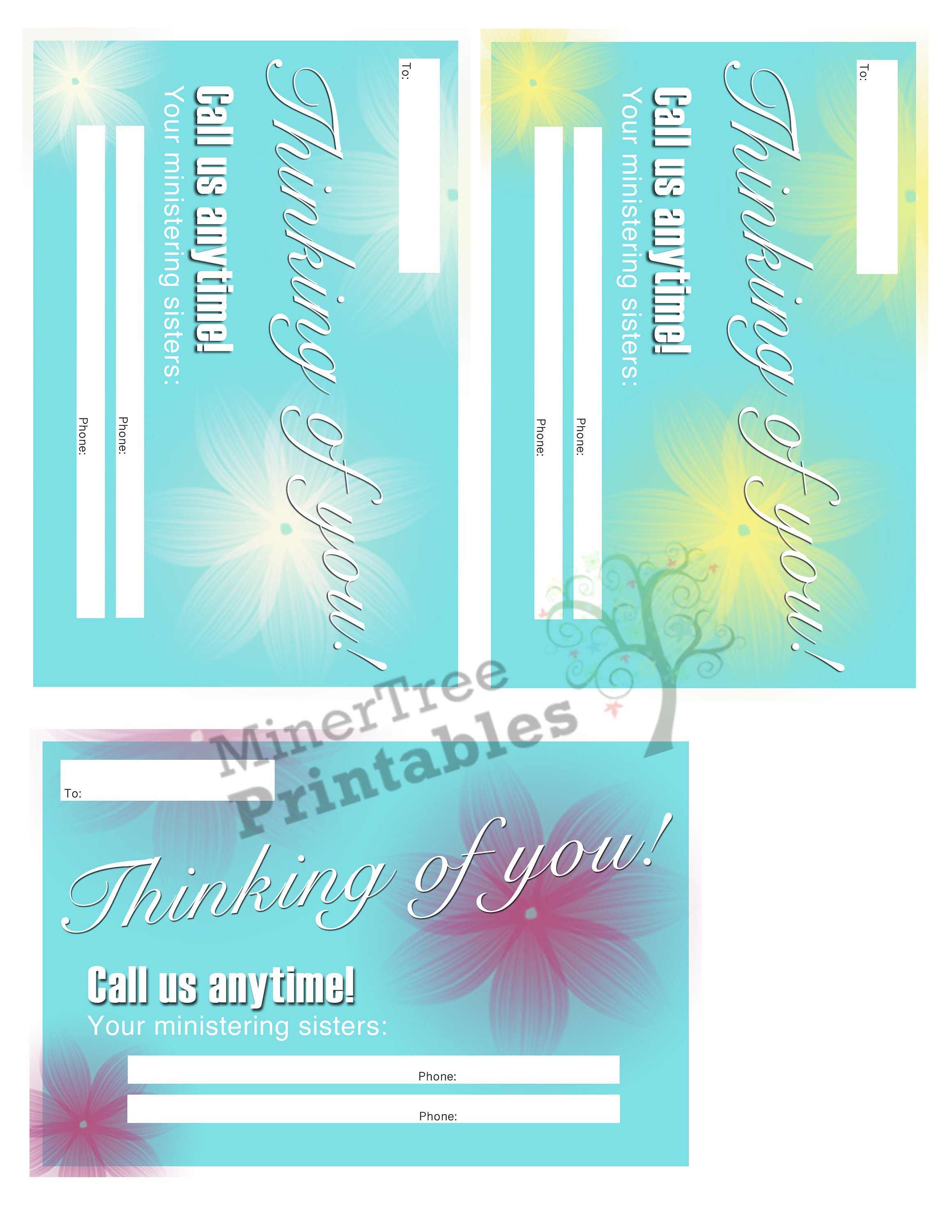 Ministering Sisters Information Cards - Etsy
