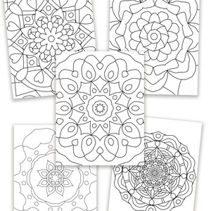 15 Easy (in Difficulty) Mandala Coloring Pages PDF Booklet, Instant ...
