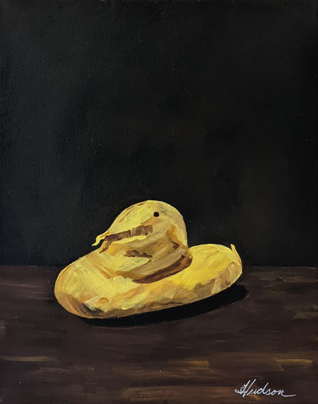 Peep Portrait, Humorous Hand Painted Acrylic Abstract Canvas,10"x 8 ...
