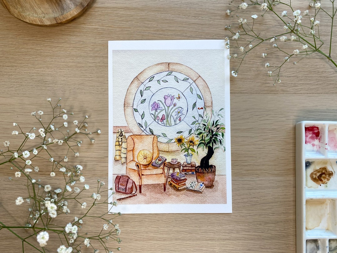 Cosy Nook of Loyalty, Patience, and Kindness Watercolour Art Print - Etsy