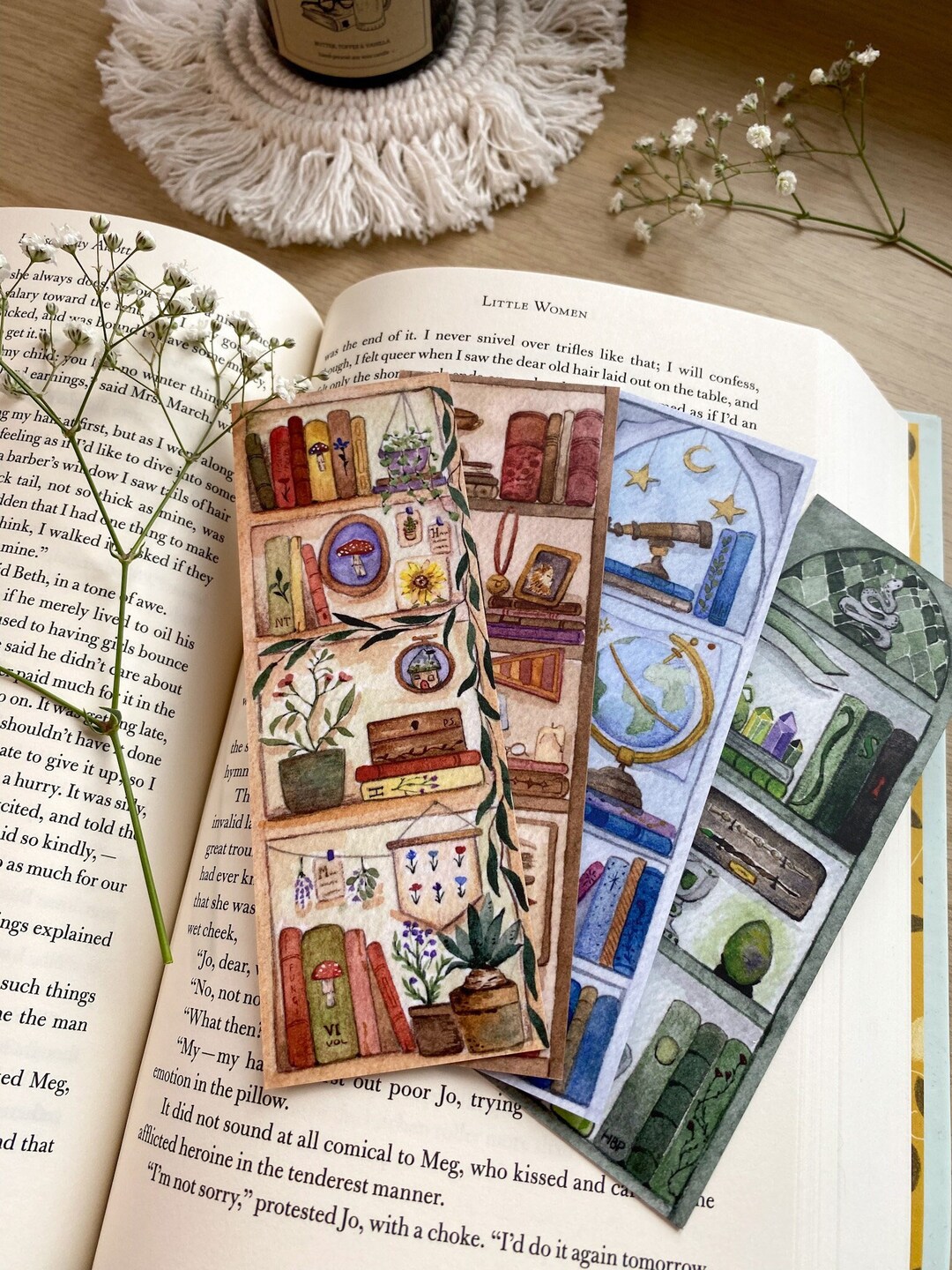 Spellbinding Bookshelf Bookmark Bundle X 4 Bookish Bookmark Book Lover ...