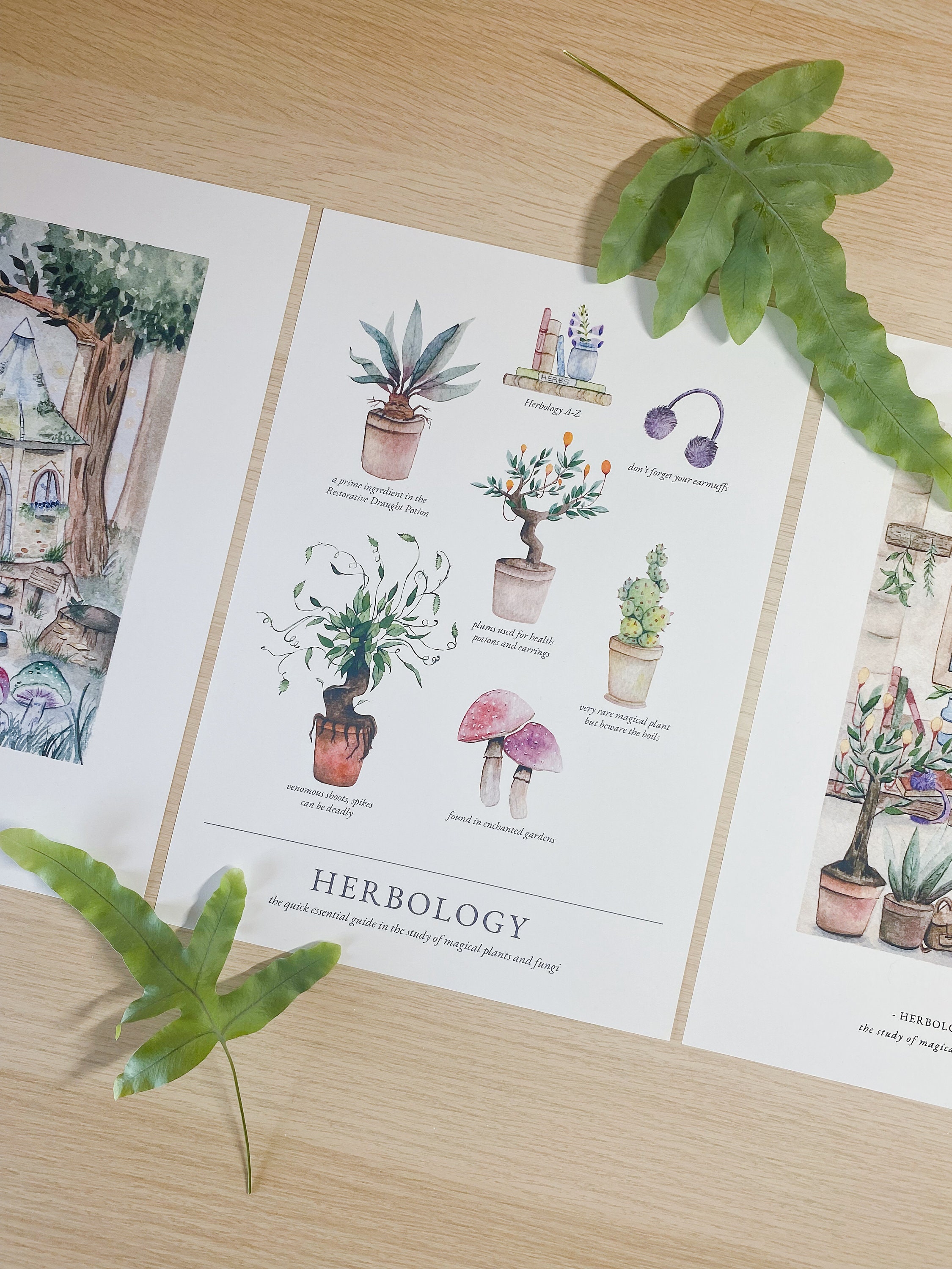 Herbology Magical Botanical Art Print A4 - Etsy
