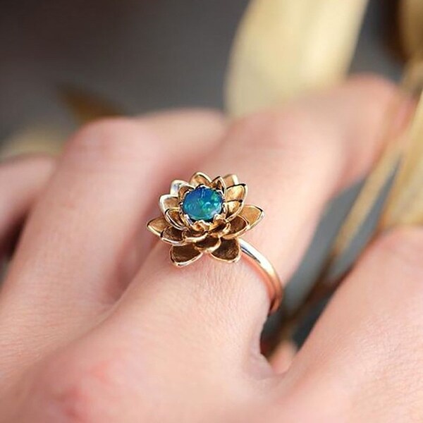 Lotus Ring - Etsy