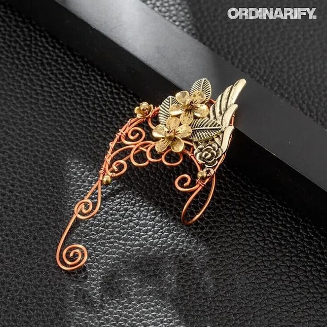 Artisan-crafted Elf Ear Wraps: Handmade Elven Leaf Ear Cuffs - Etsy
