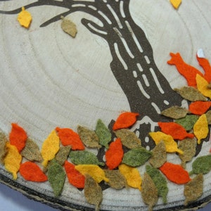 Autumnal Natural Tree Slice, Wooden Tree Slice, Fall Decor, Autumnal ...