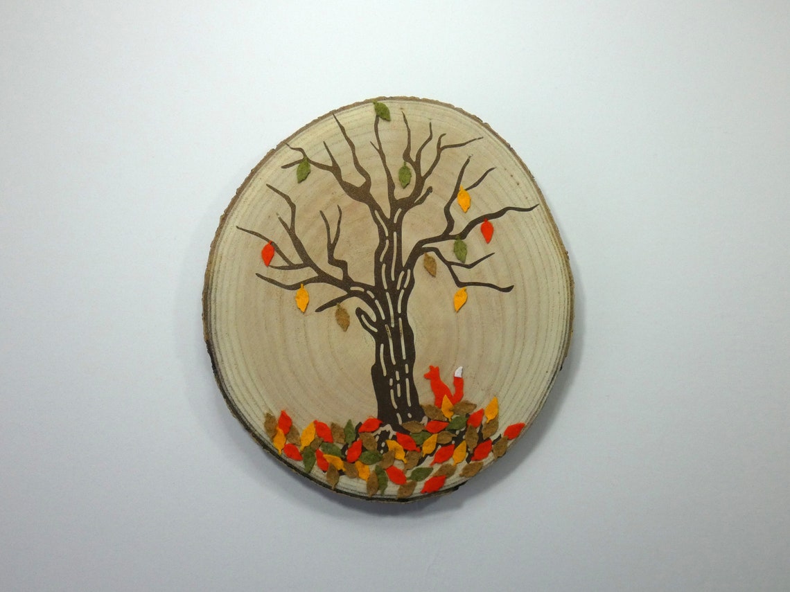 Autumnal Natural Tree Slice Wooden Tree Slice Fall Decor - Etsy