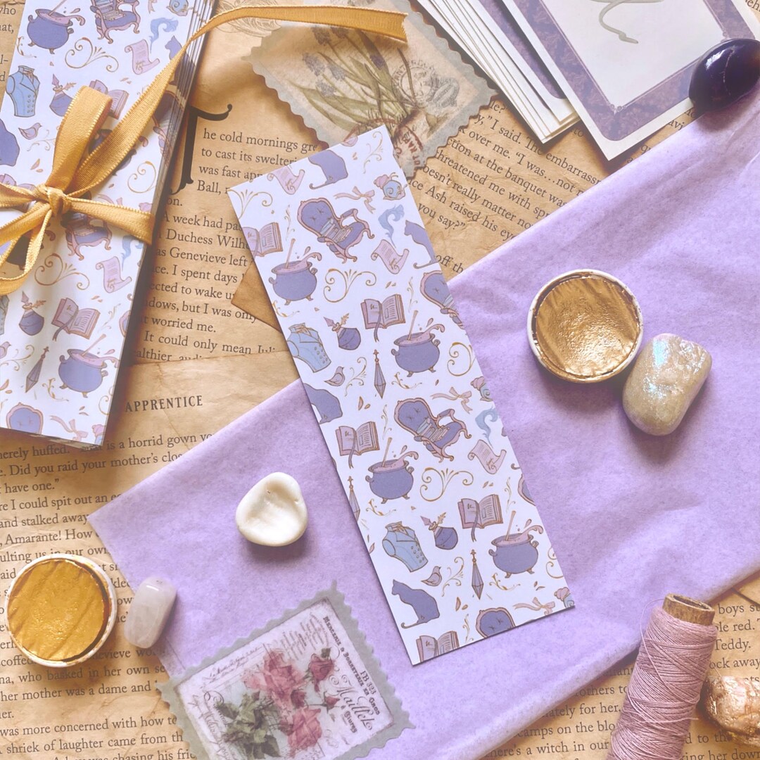 Aesthetic Purple Bookmark Ballrooms, Witches, Magic Pattern Glossy Bookmark Regencycore - Etsy