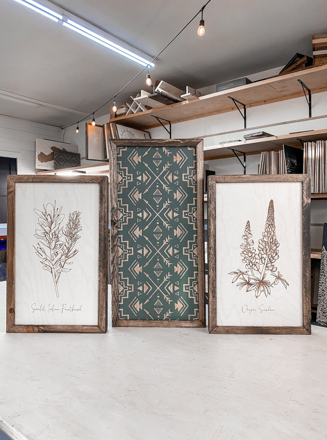 Aztec & Flower Wall Art Boho Wall Art Aztec Wall Decor Western Wall ...