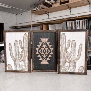 Aztec & Cactus Wall Art Boho Wall Art Aztec Wall Decor - Etsy