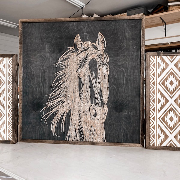 Rustic Horse Art - Etsy