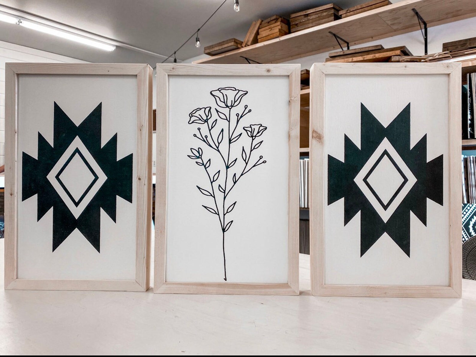 Aztec Wood Wall Art Boho Wall Decor Aztec Wall Decor - Etsy