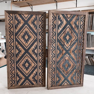 Aztec Wall Art | Boho Wall Art | Aztec Wall Decor | Western Wall Panel ...