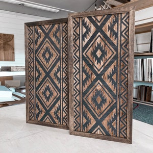Aztec Wall Art | Boho Wall Art | Aztec Wall Decor | Western Wall Panel ...