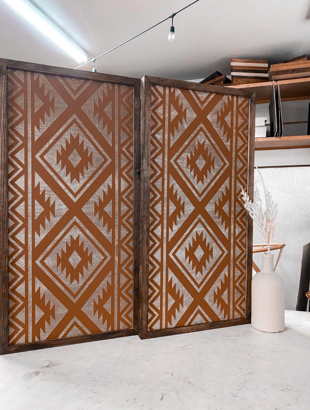 Large Aztec Wall Art Set | Western Wall Art | Aztec Wall Decor | Boho ...