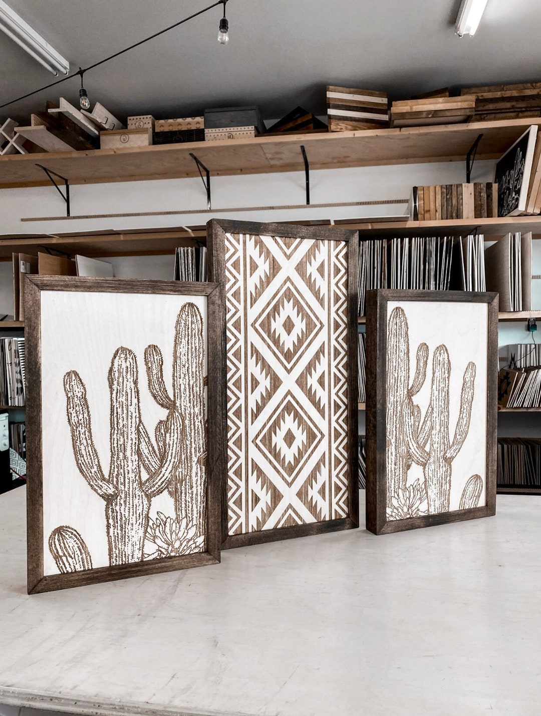 Aztec & Cactus Wall Art | Boho Wall Art | Aztec Wall Decor | Western ...