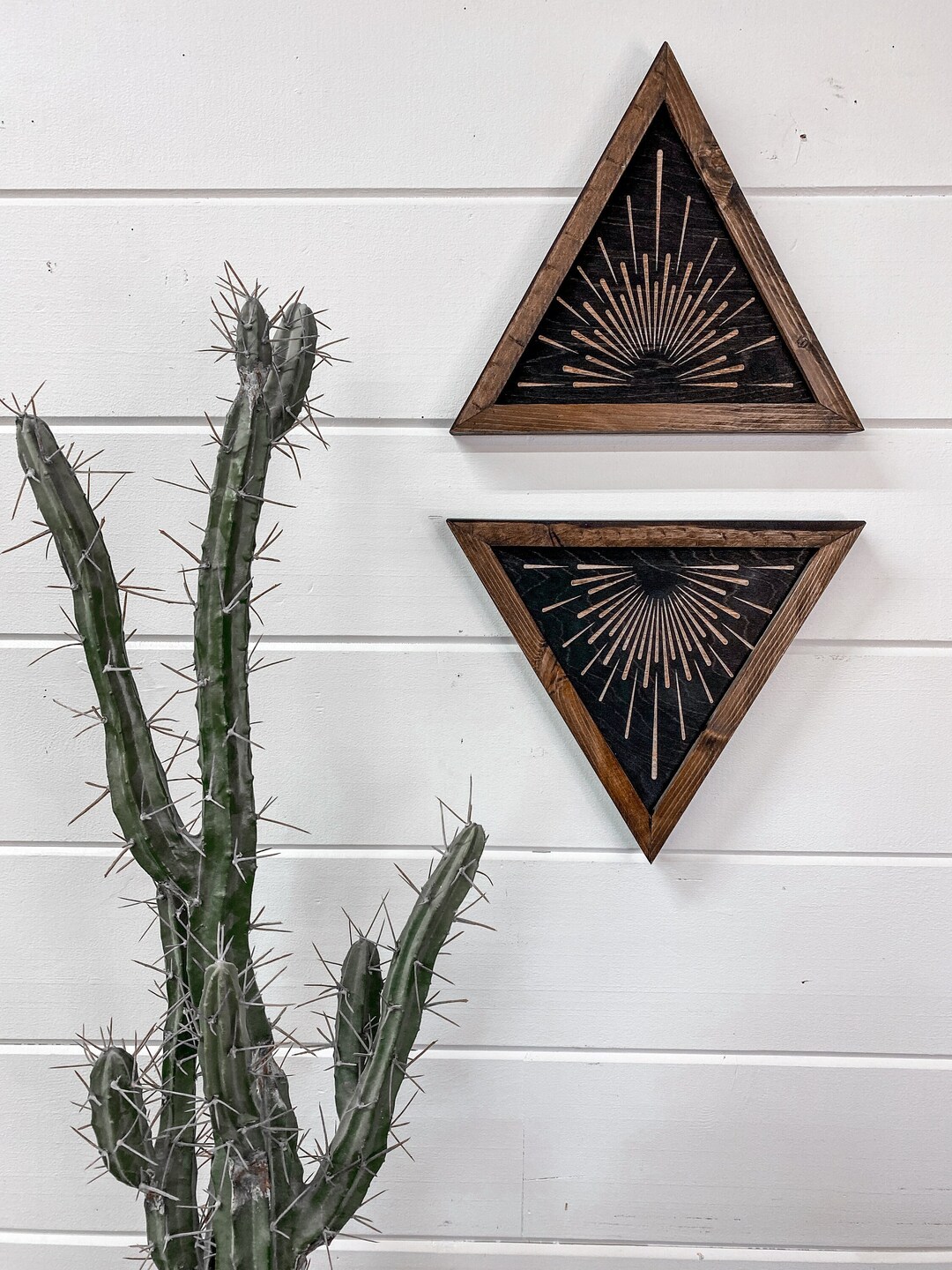 Triangle Wood Sign Set | Triangle Sun Art | Triangle Wall Art | Aztec ...