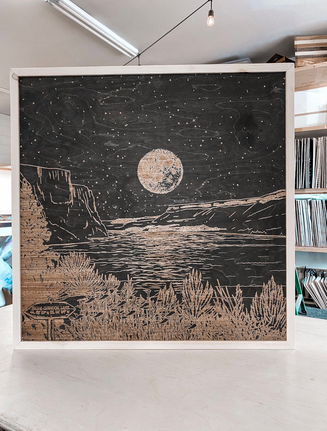 Oregon Lake Billy Chinook Engraved Artwork | Lake Artwork | Central ...