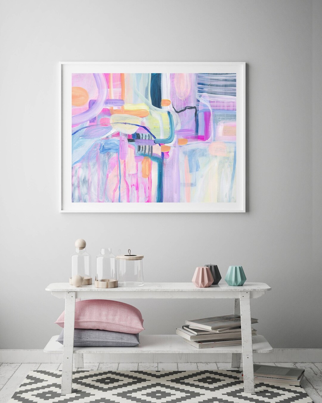 Horizontal Wall Art Abstract Colorful Wall Art, Abstract Art Print ...
