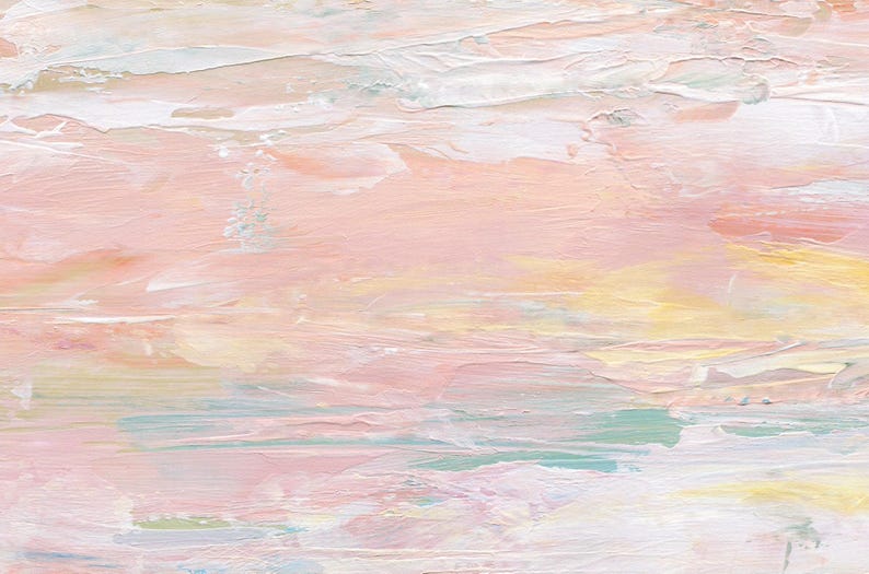 Pastel Landscape Wall Art, Large Horizontal Wall Art, Abstract Colorful ...