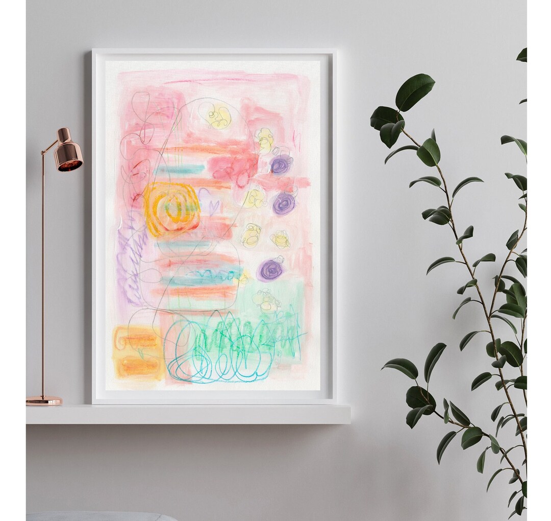 Pastel Abstract Wall Art Large Art Print Colorful Abstract - Etsy