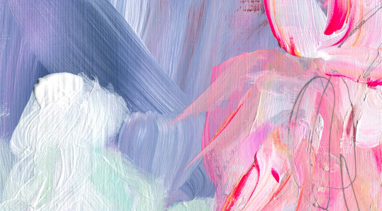 Horizontal Large Wall Art Colorful Art Print, Floral Painting Abstract ...