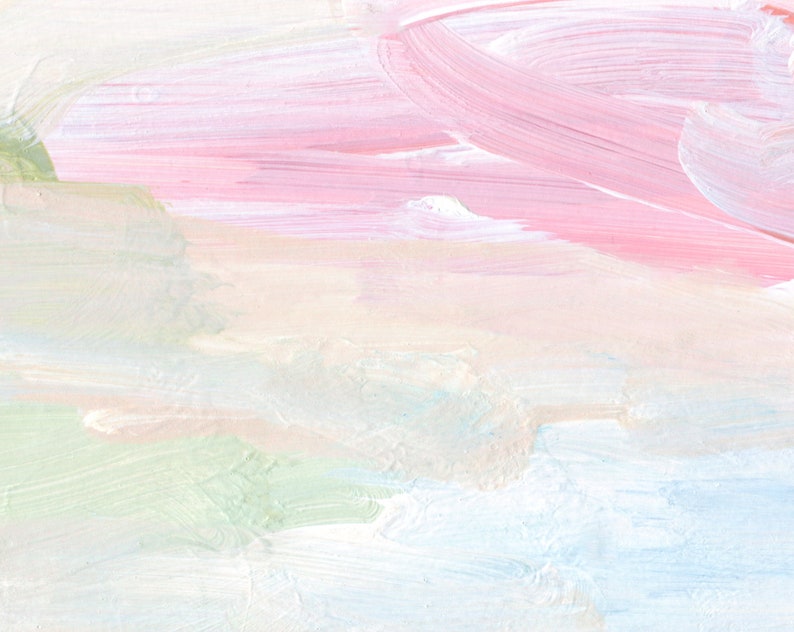 Pastel Abstract Landscape Wall Art Set of 2 Prints Light Pink Green ...