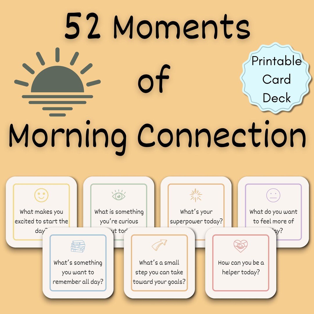 Conversation Starters for Kids Printable, Morning Prompts for Parents ...