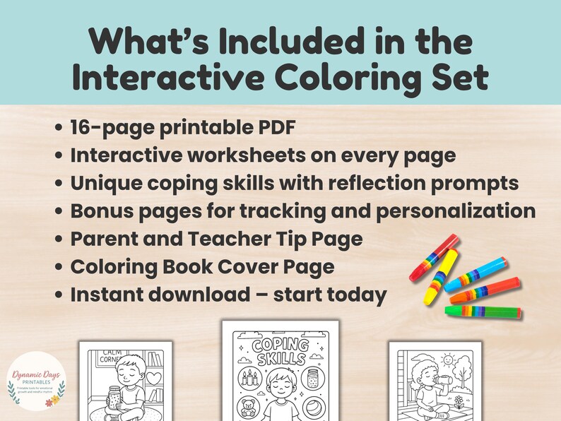 Coping Skills Coloring Pages for Kids (ages 5–12) – Calm Down ...