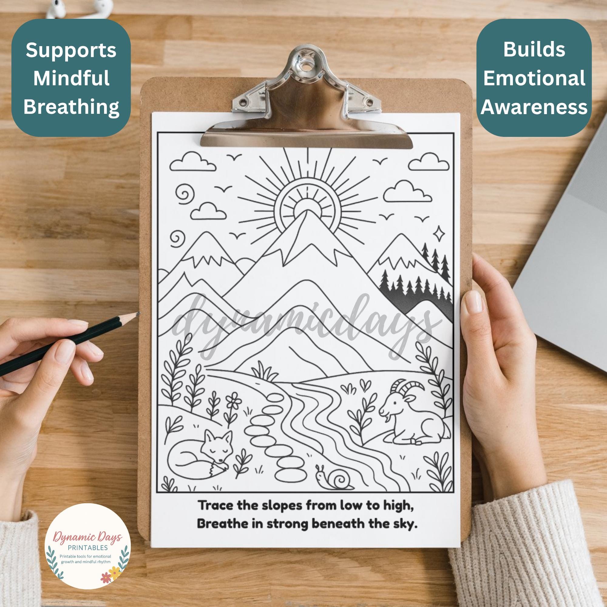 Mindful Breathing Coloring Pages for Kids, Calm Down Activities ...