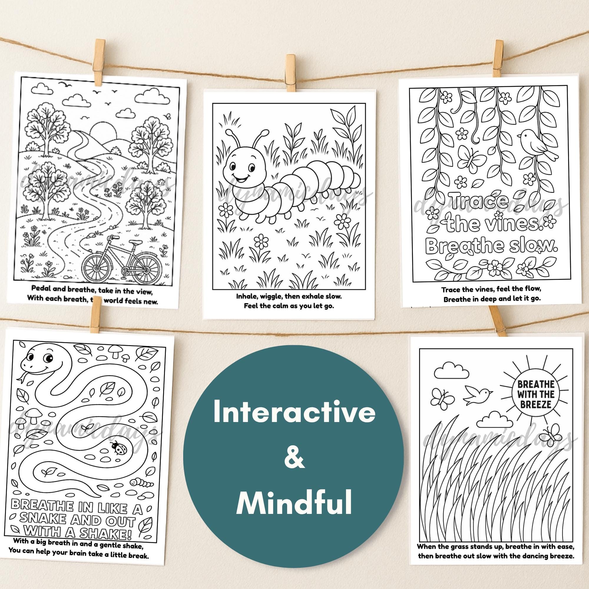 Mindful Breathing Coloring Pages for Kids + Calm Down Activities for ...
