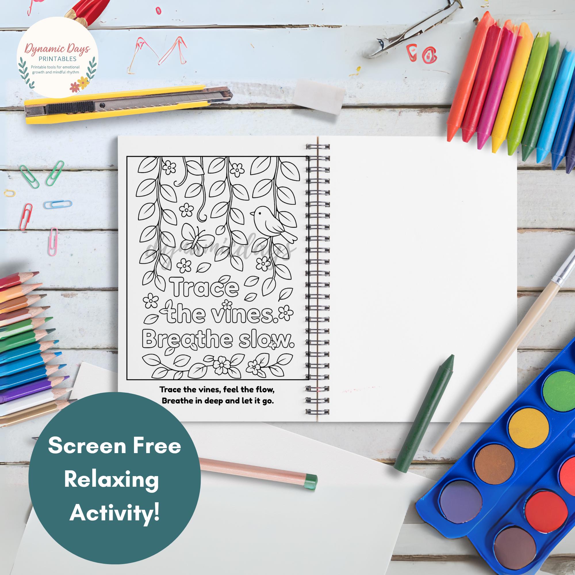 Mindful Breathing Coloring Pages for Kids + Calm Down Activities for ...