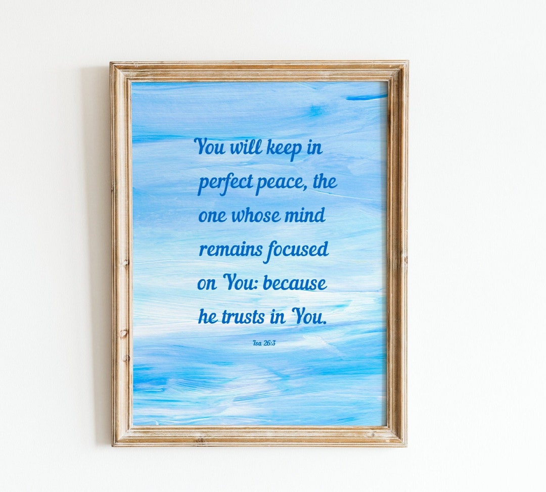 Bible Verse Prints| Isaiah 26:3| Christian Wall Art| Catholic Wall Art ...