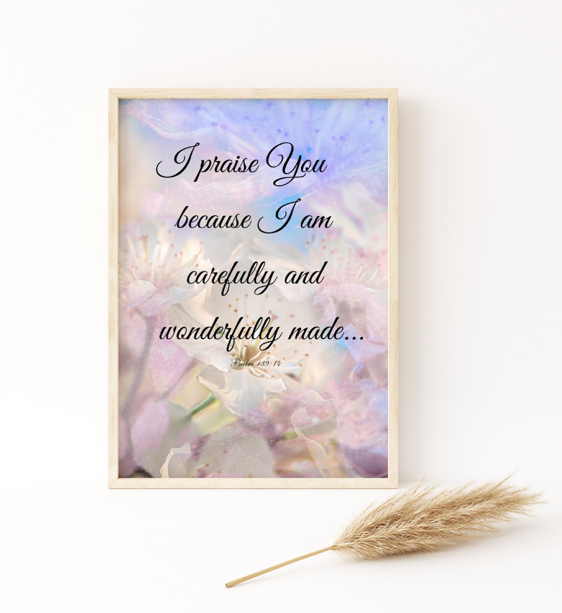 Bible Verse Prints| Psalm 139:14| Scripture Poster| Catholic Wall Art ...