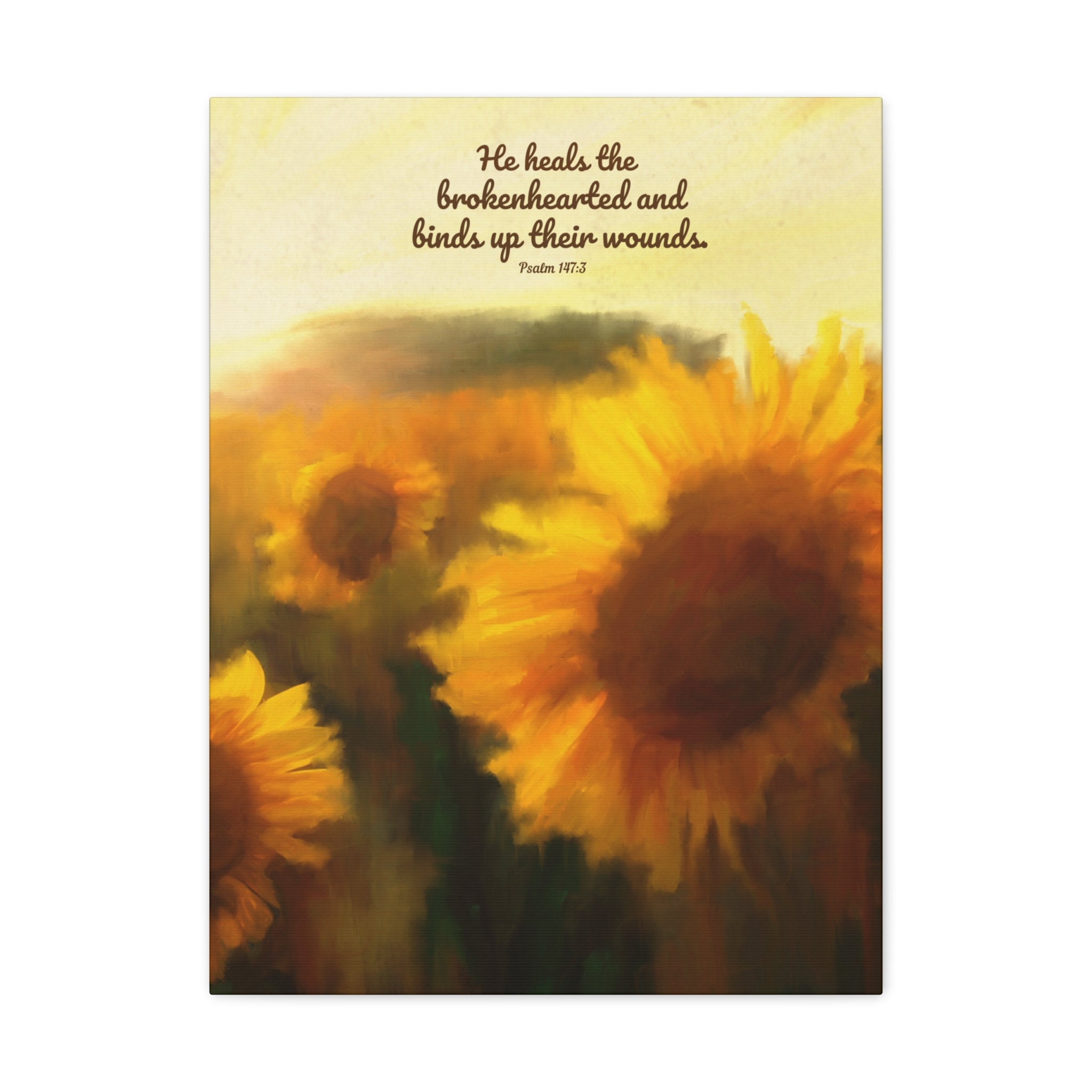 Psalm 147:3| Christian Sympathy Gift| Sunflowers| Bible Verse Sign ...