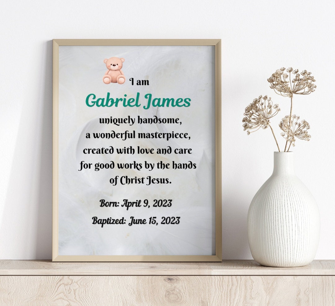 Personalized Baptism Gift Baby Boy| Christening Gift| Baby Dedication ...