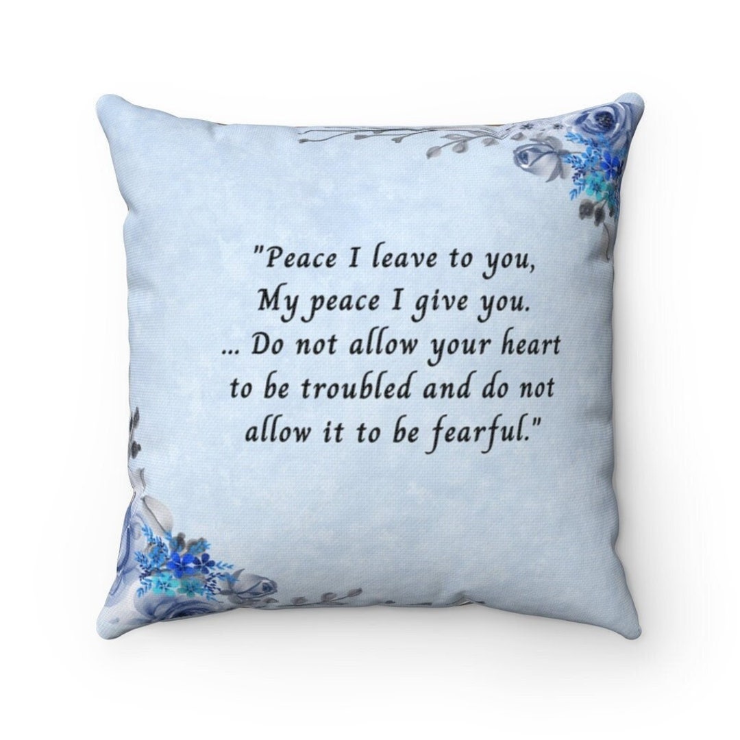 Bible Verse Pillow| Scripture Pillow| Christian Pillow| Peace Blue Glow ...