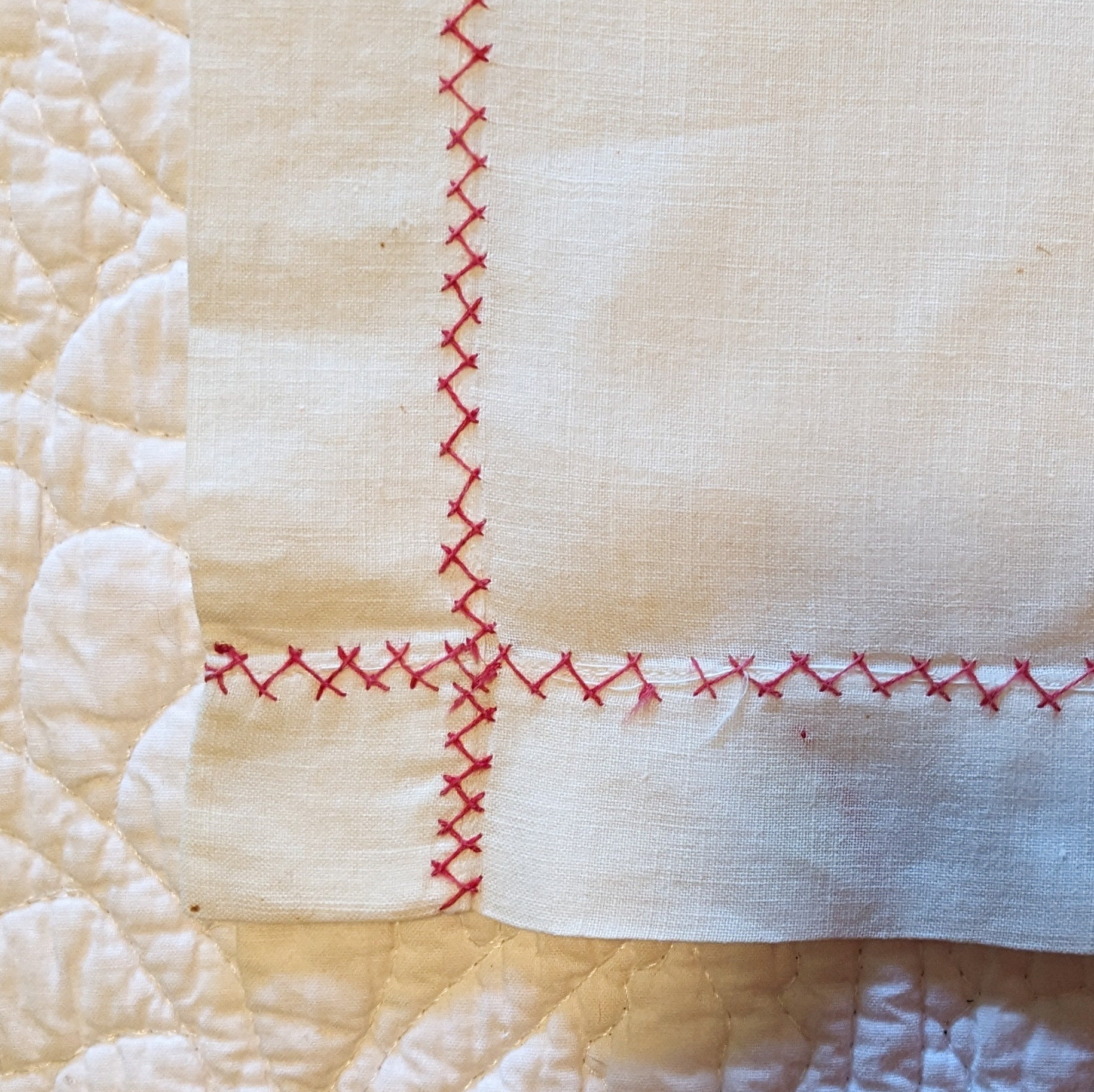 Antique Victorian Redwork-turkey Work Layover Pillow Sham Pair, 1900 ...