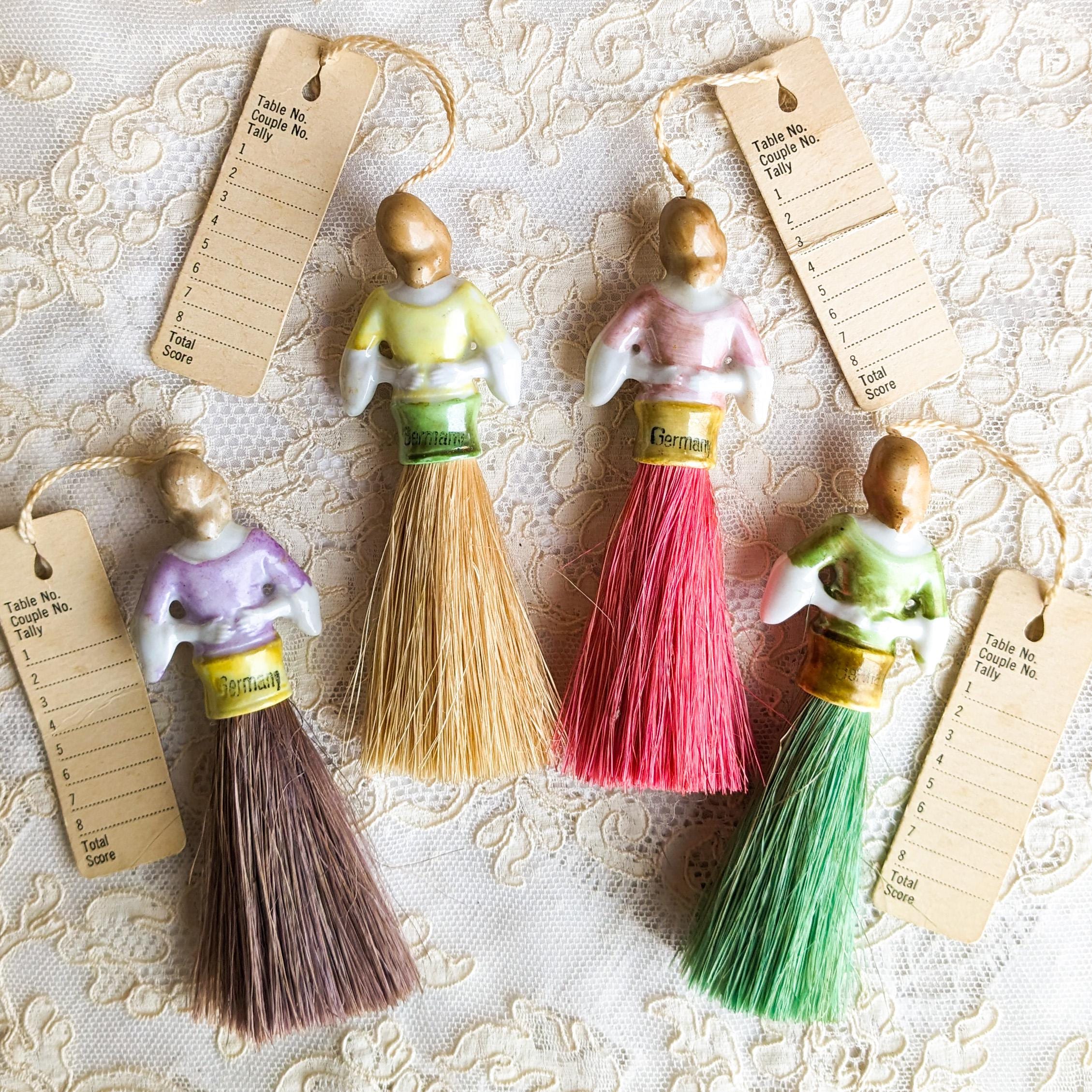 Vintage Porcelain Half Doll Brush Tally Cards: Unique 1930s Germany Ace ...