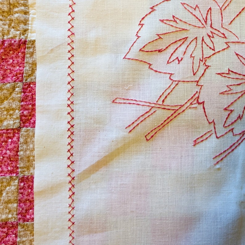 Antique Victorian Redwork-turkey Work Layover Pillow Sham Pair, 1900 ...