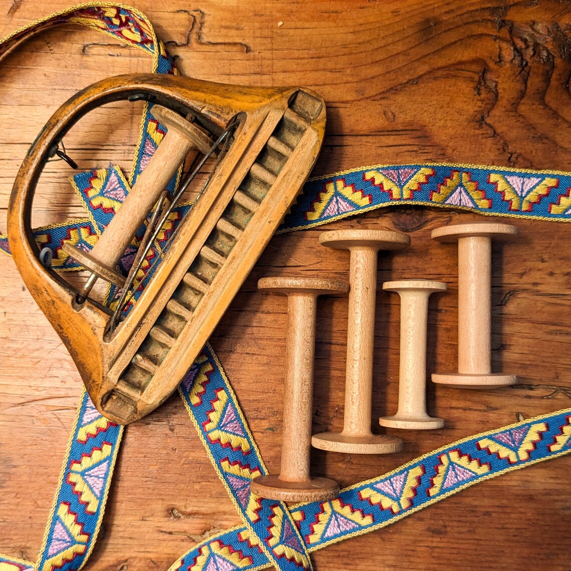 Antique Silk Bobbin, Wooden Bobbin, Shuttle Bobbin, Silk Thread, Wooden ...