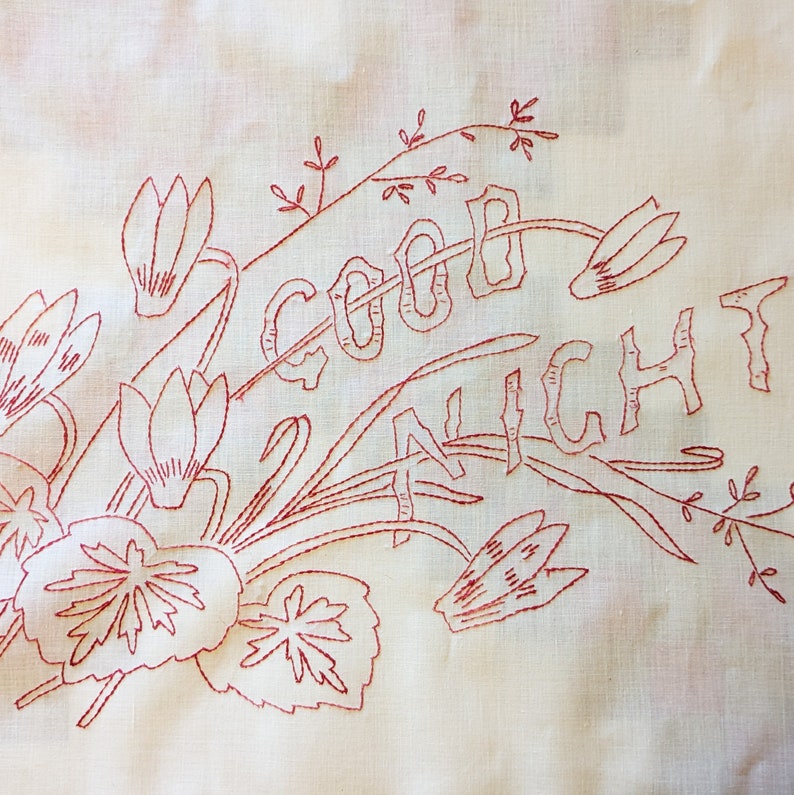 Antique Victorian Redwork-turkey Work Layover Pillow Sham Pair, 1900 ...