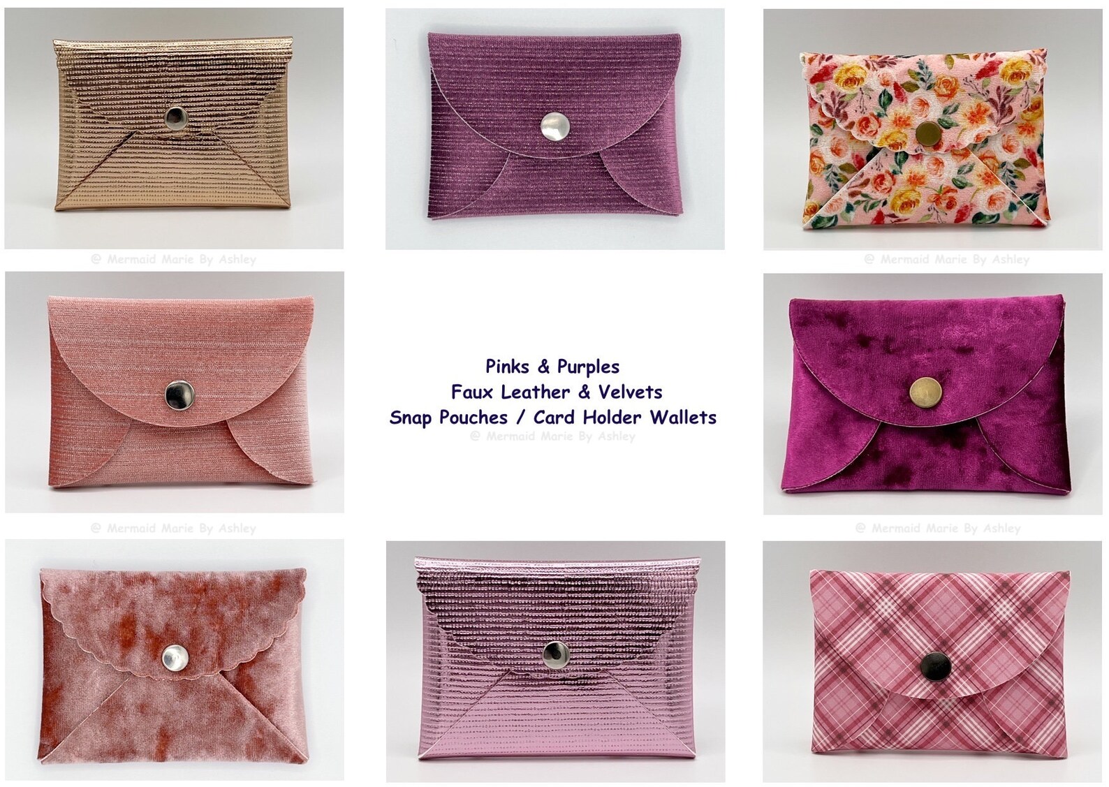 Dusty Rose Velvet Snap Wallet / Pouch - Etsy