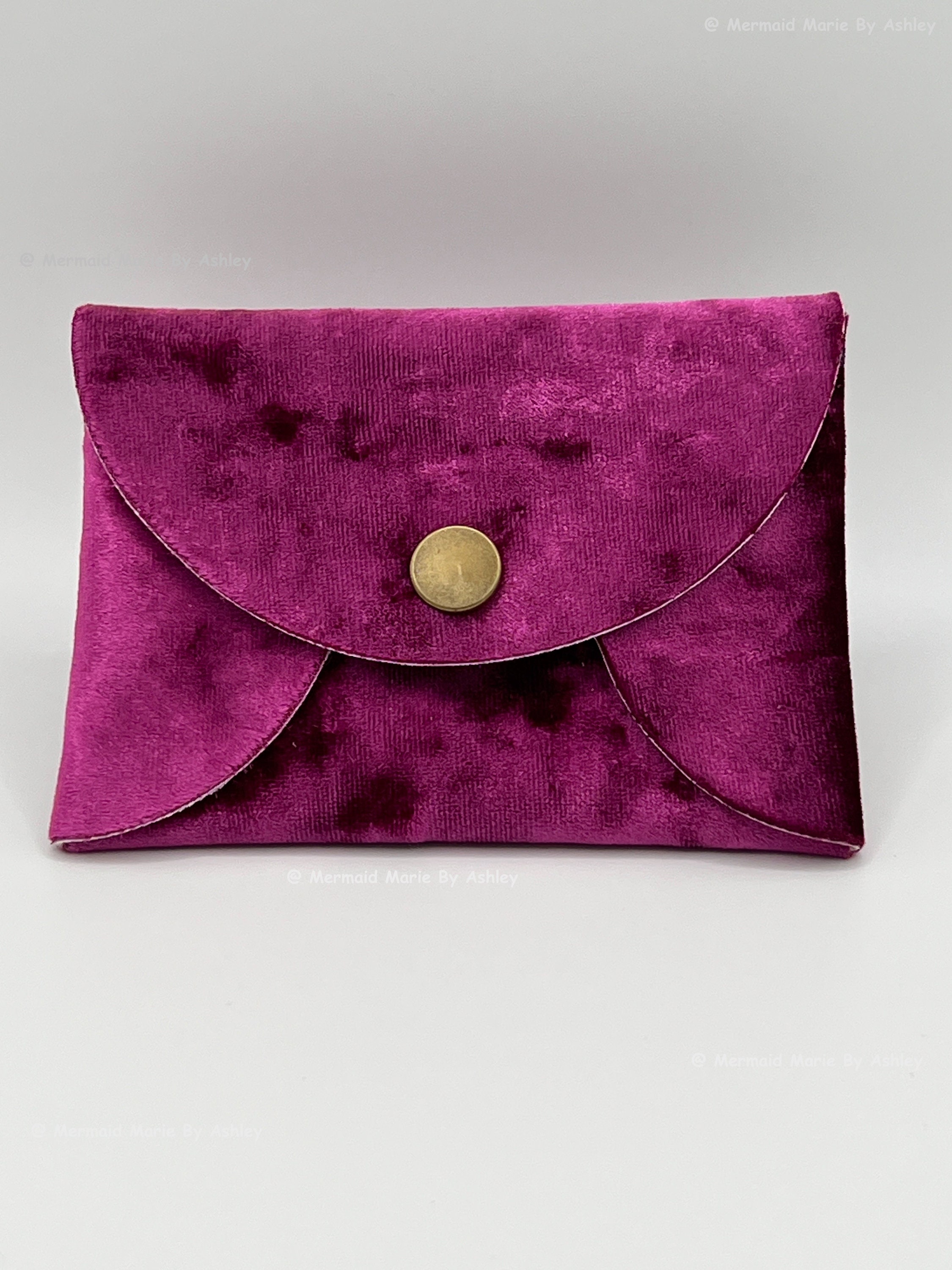 Dusty Rose Velvet Snap Wallet / Pouch - Etsy